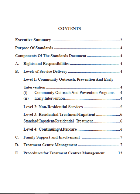National Standard for Treatment and Rehabilitation of Persons with ...